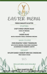 Easter Menu at the Skylon Tower - Skylon Tower - Skylon Tower